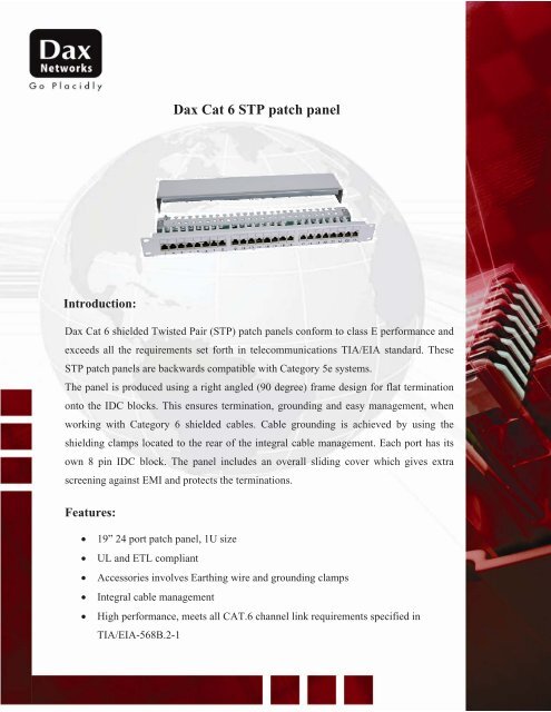 Dax Cat 6 STP patch panel - Dax Networks