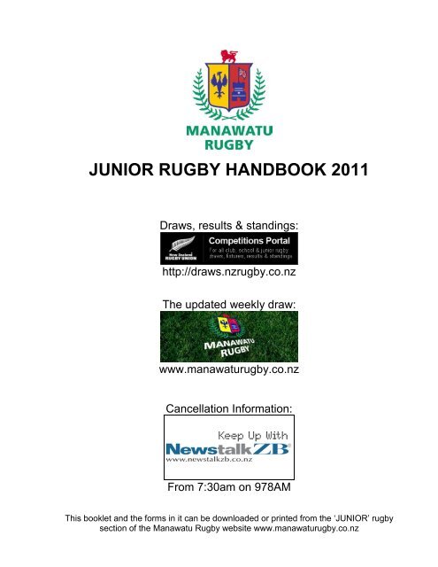 JUNIOR RUGBY HANDBOOK 2011 - Manawatu Rugby