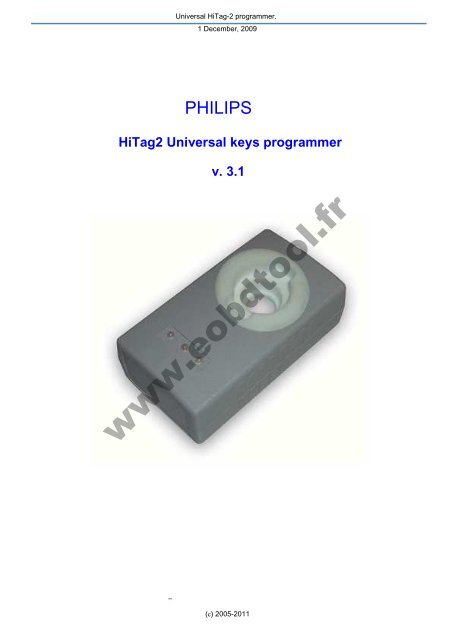 HiTag2 Universal keys programmer v. 3.1