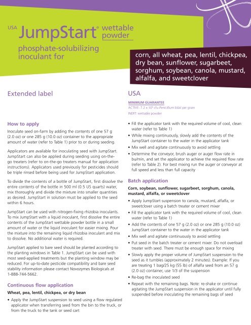 JumpStart label - Novozymes