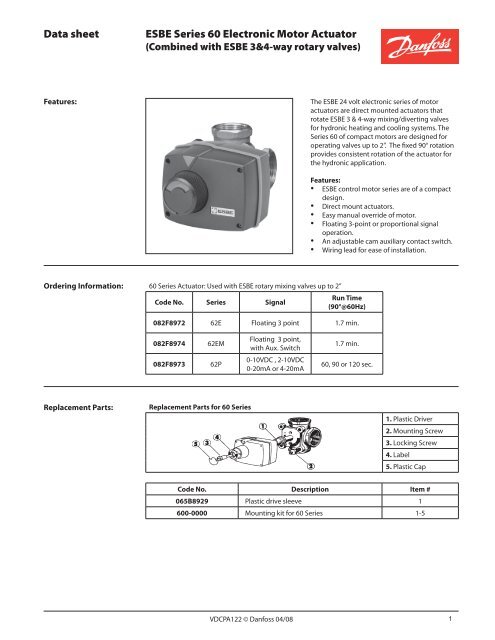 ESBE Series 60 Electronic Motor Actuator - Home Information ...