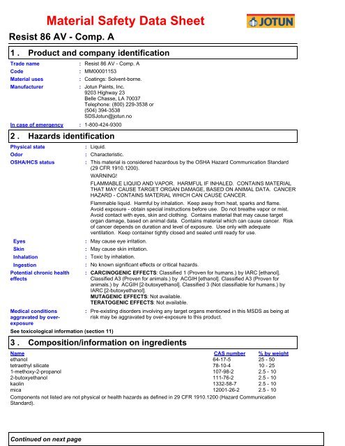 SDS - Resist 86 AV - Comp. A - Marine_Protective - English - Jotun