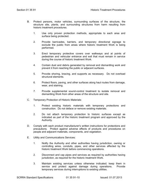 Section 01 35 91Historic