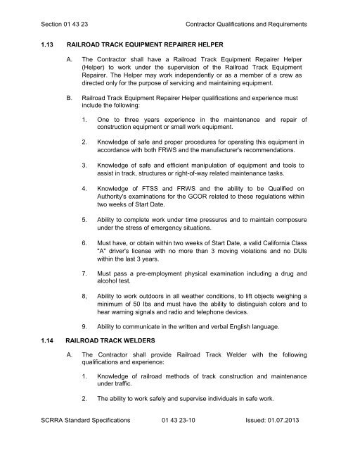 Section 01 43 23Contracto