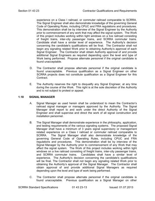 Section 01 43 23Contracto