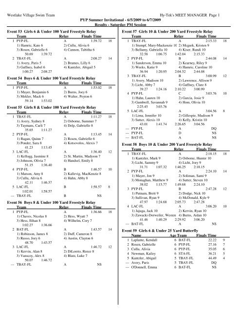Seagate Crystal Reports - mm2re - Fast Swim Results