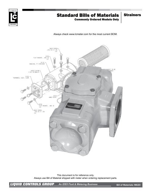 Bill of Materials - Liquid Controls