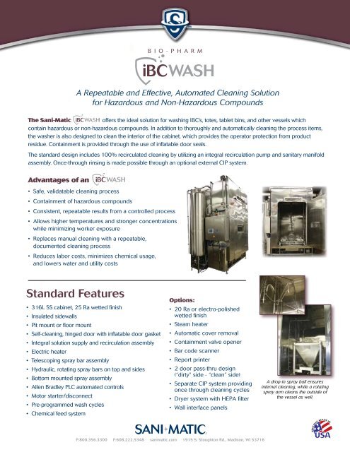 IBC Tote Washers | Sani-Matic, Inc.