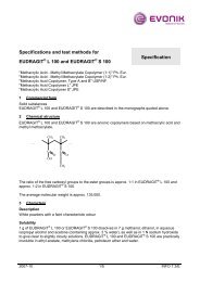 Specifications and test methods for EUDRAGITÂ® L 100-55 ...