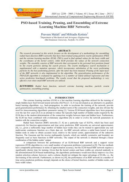PSO-based Training, Pruning, and Ensembling of Extreme Learning Machine RBF Networks