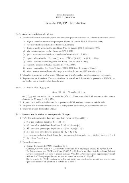 Fiche de TD/TP : Introduction - Lsta