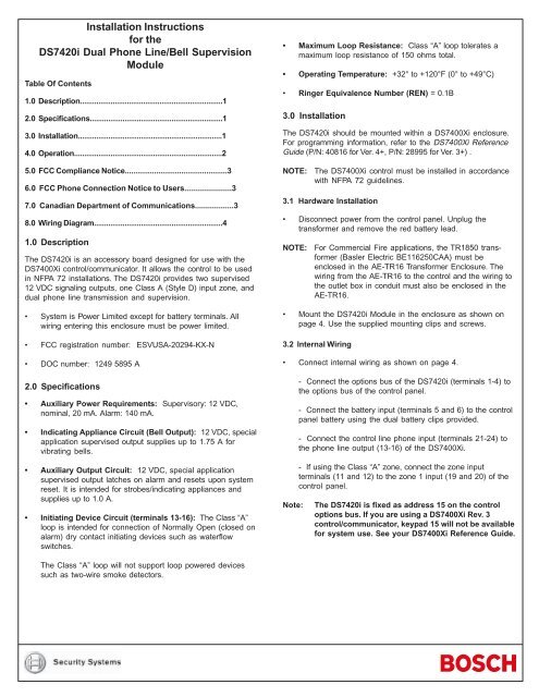 Installation Guide - Bosch Security Systems
