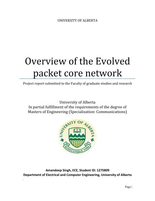 Overview of the Evolved packet core network - Department of ...