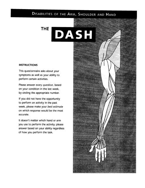 disabilities of the arm, shoulder and hand - Columbia Memorial ...