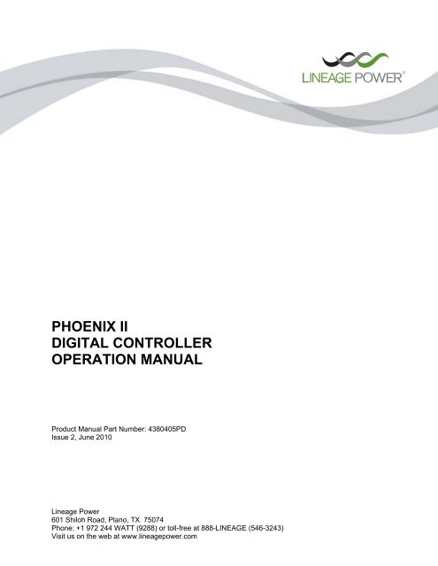 Phoenix II Controller Manual - Lineage Power