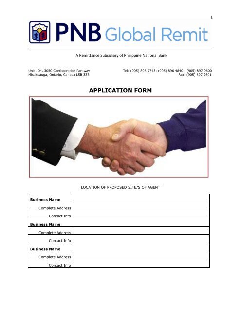 APPLICATION FORM - Philippine National Bank