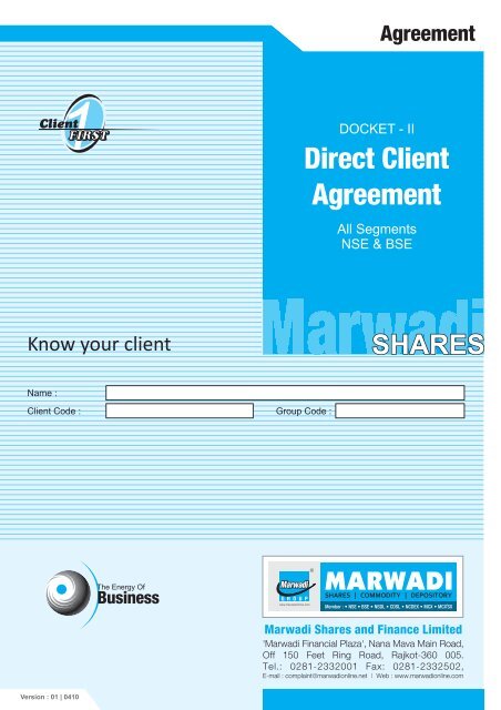 Direct Client Agreement - Marwadi Group
