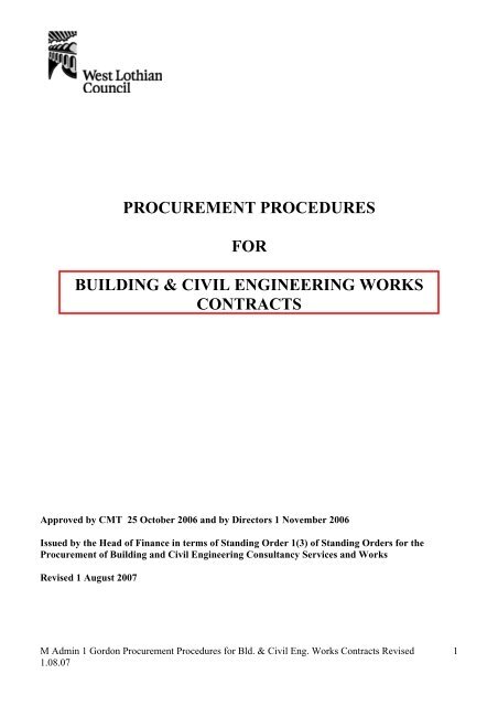 Building & Civil Engineering Works Contracts
