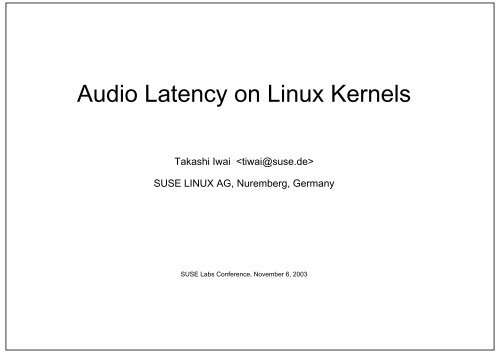 Audio Latency On Linux Kernels Alsa