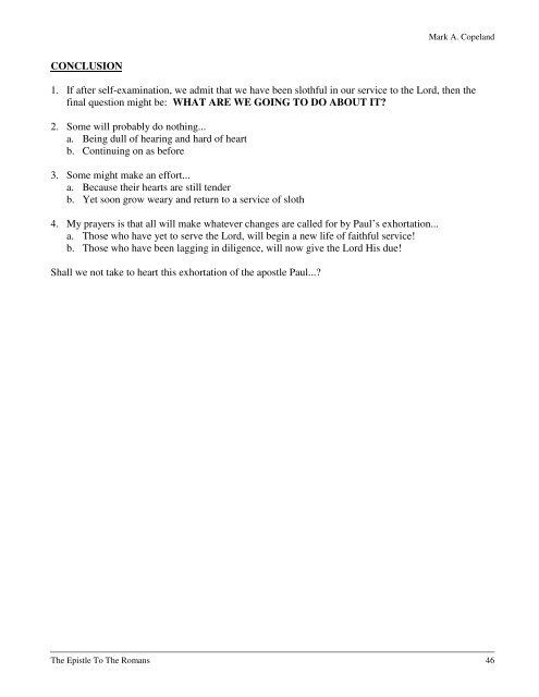 CONCLUSION Mark A. Copela