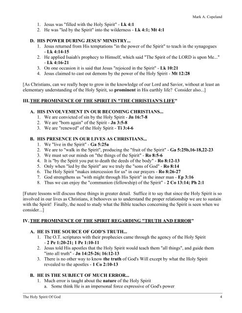 1. Jesus was "filled with