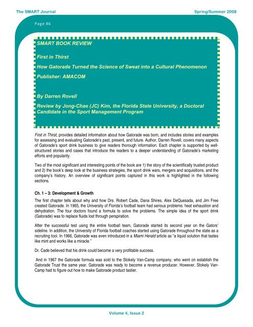 first in thirst - The SMART Journal