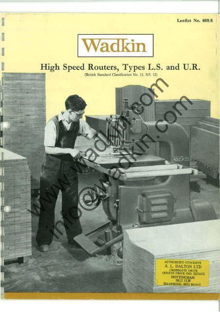 Wadkin LS Router Literature