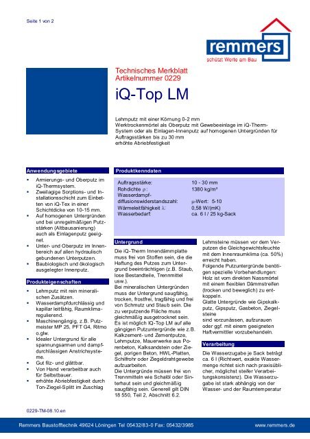 Technisches Merkblatt - Remmers