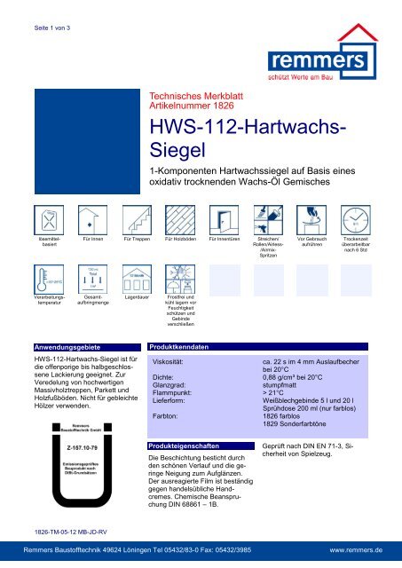Technisches Merkblatt - Remmers