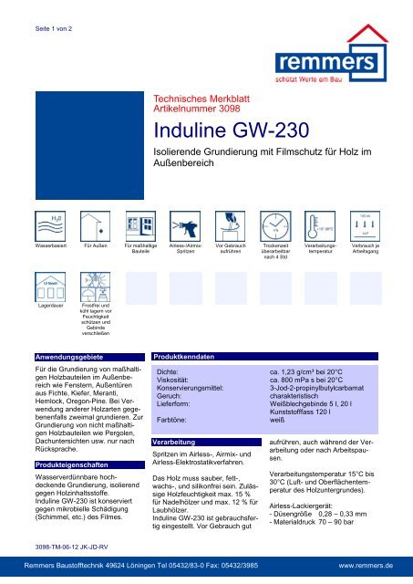 Technisches Merkblatt - Remmers