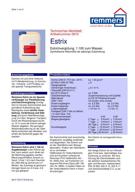 Technisches Merkblatt - Remmers