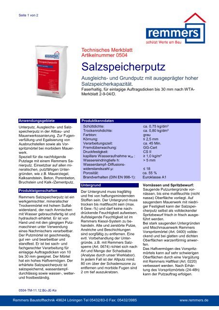 Technisches Merkblatt - Remmers