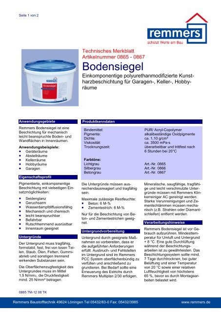Technisches Merkblatt - Remmers