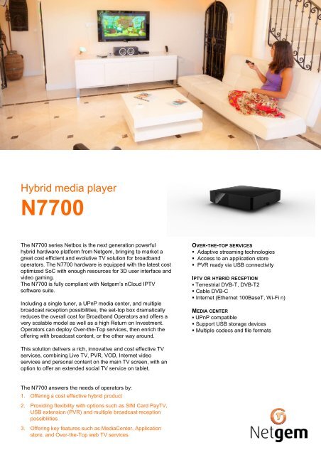 Product sheet N7700 - Netgem
