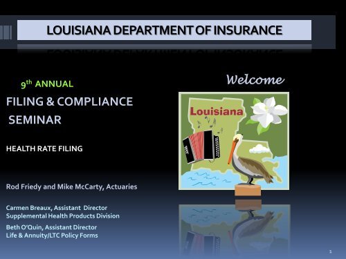 Health Rate Filing - Louisiana Department of Insurance