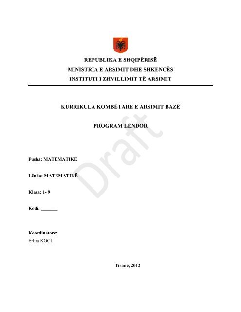 Matematika - Kl.1-9-3 - Instituti i Zhvillimit te Arsimit