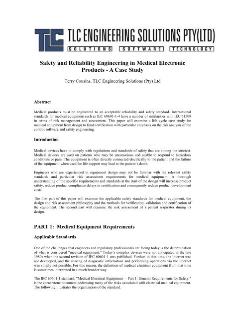 Safety and Reliability Engineering in Medical Electronic Products