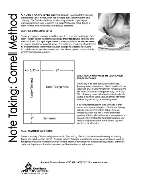 Note taking: Cornell method