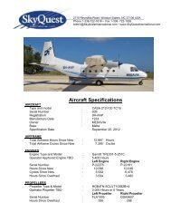 Aircraft Specifications - SkyQuest International, LLC