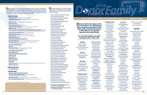 Contact CoxHealth Foundation: Listed below are the current funds ...