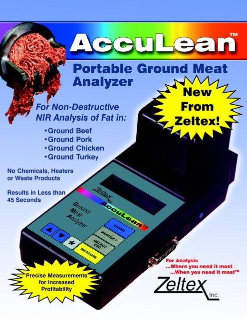 AccuLean Portable Ground Meat Analyzer - Zeltex
