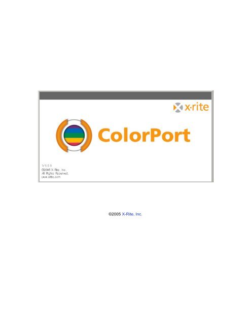 ColorPort Manual - X-Rite