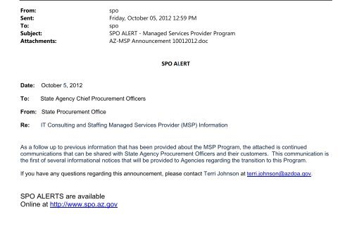 Microsoft Outlook - Memo Style - State Procurement Office