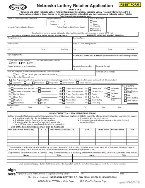 sign here - Nebraska Lottery