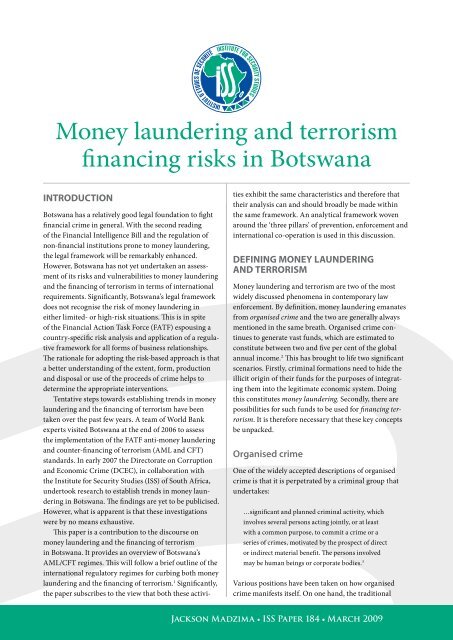 Money laundering and terrorism financing risks in Botswana