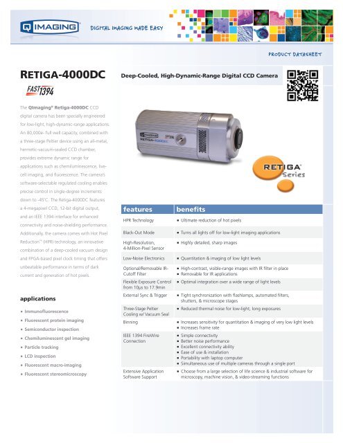 Retiga-4000DC Datasheet - QImaging