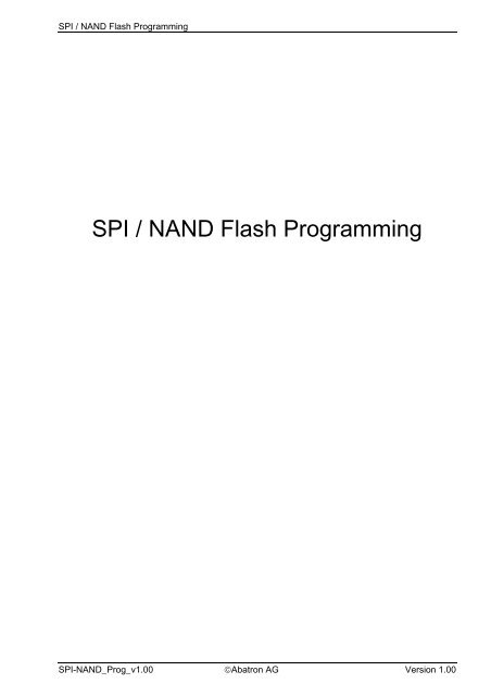 SPI / NAND Flash Programming