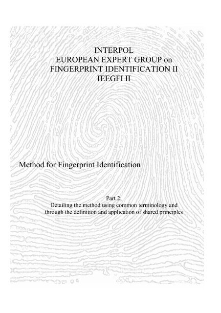 Method For Fingerprint Identification - Latent Prints