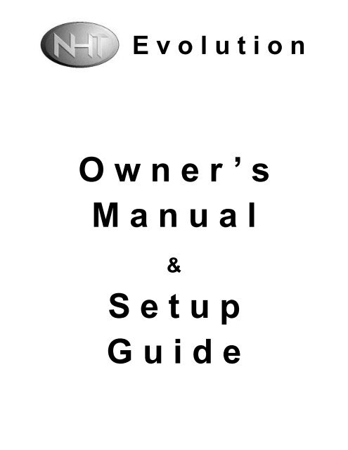 Owner's Manual Setup Guide - NHT