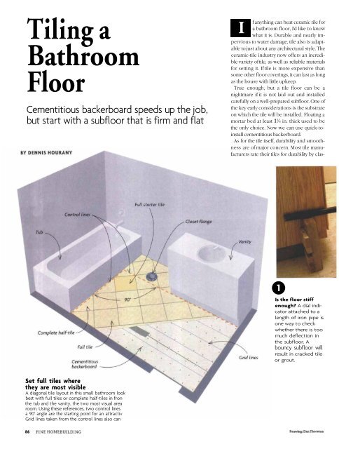 Tiling a Bathroom Floor - Fine Homebuilding